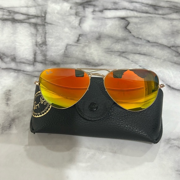 Ray-Ban | Accessories | Ray Ban Rb325 Aviator Flash Sunglasses Orange ...